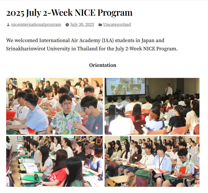 Being at the University of Hawaii at Manoa as participants of NICE ...