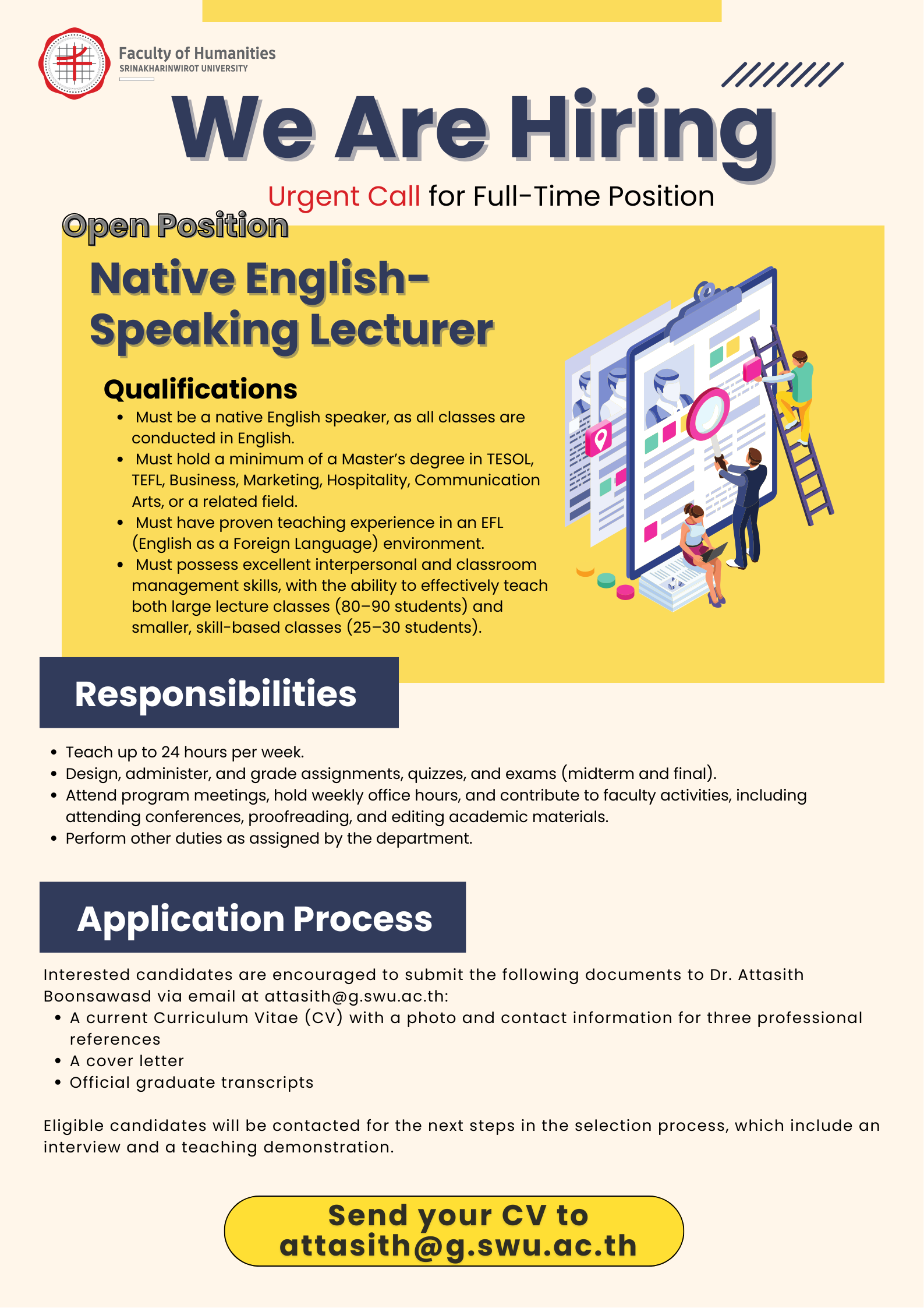 📢 We Are Hiring Native English-Speaking Lecturer 🚨 (Urgent Call for ...