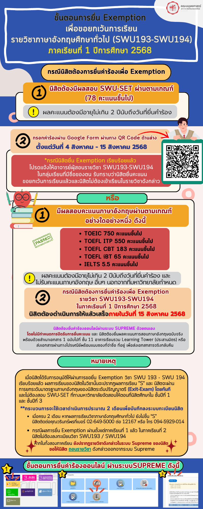 ขั้นตอนการขอยกเว้นการเรียน (Exemption) รายวิชาภาษาอังกฤษศึกษาทั่วไป ...